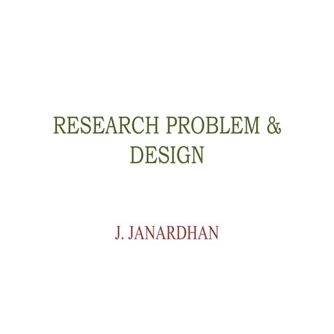Research problem & design | PPT