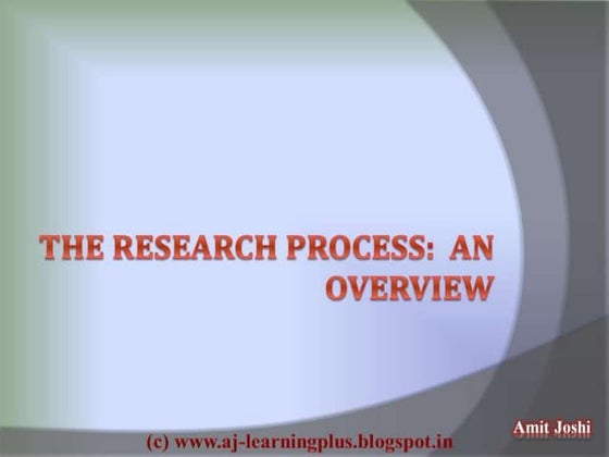 Research process | PPTX | Science