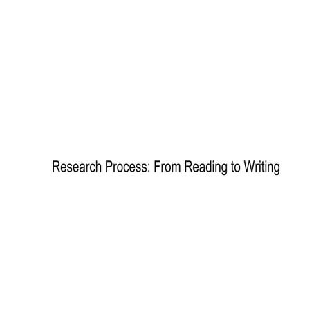 Research process -From reading literature to writing about it_World ...