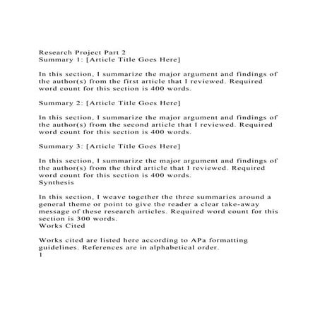 Research Project Part 2Summary 1 [Article Title Goes Here].docx