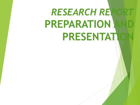 Format of research report | PPT