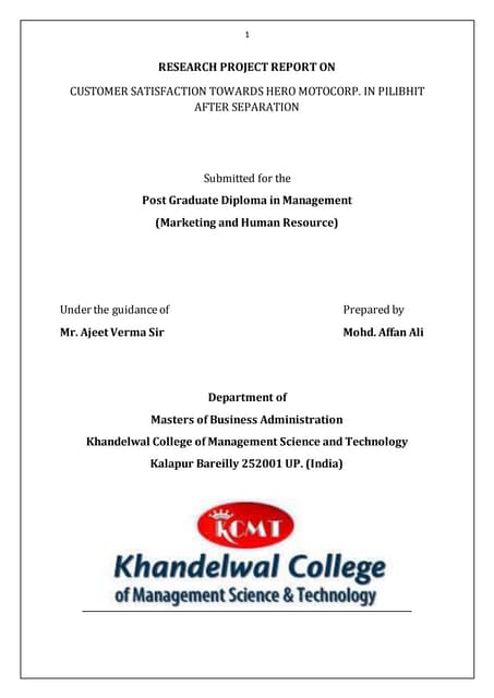 Final Project Synopsis MBA | PDF