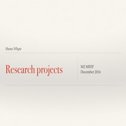 Research projects | PPT