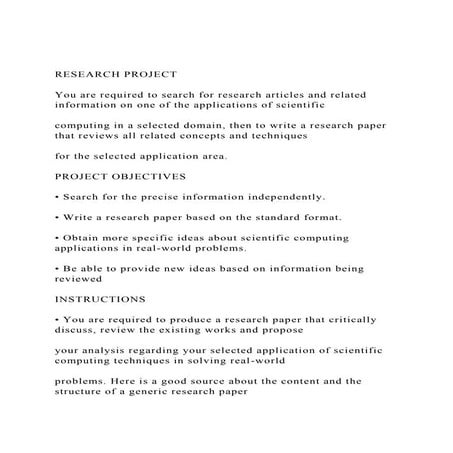 RESEARCH PROJECTYou are required to search for research arti.docx