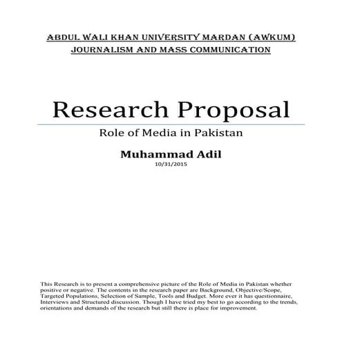 Research proposal | PDF