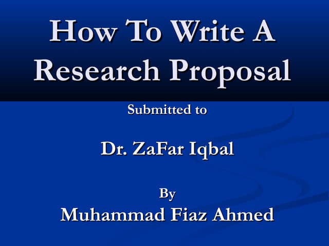Steps of Writing a Research Proposal | PPTX