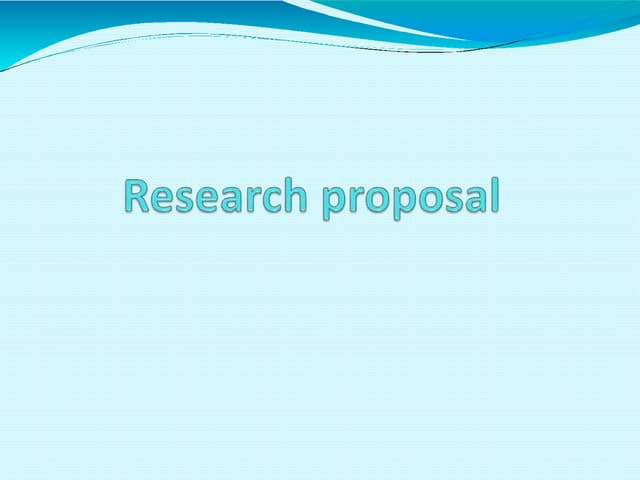 Research proposal presentation | PPTX