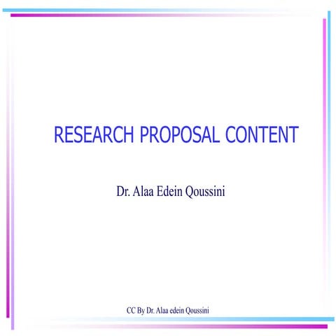 research proposal content and organization | PPT