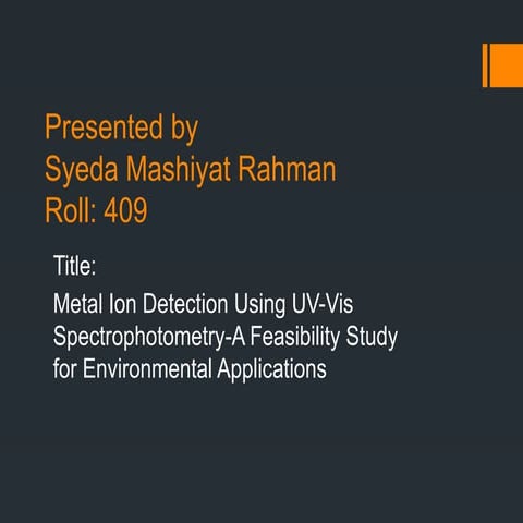 Metal Ion Detection Using UV-Vis Spectrophotometry-A Feasibility Study ...