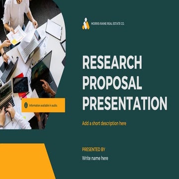 Research Proposal Business Presentation in Dark Green Orange Geometric ...