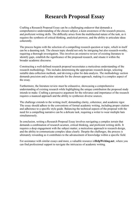 Research Proposal Essay Example. Lane Community College | PDF