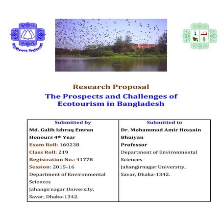 Research proposal on ecotourism | PDF