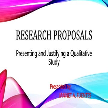 Research Proposal Justification Qualitative Study | PPT