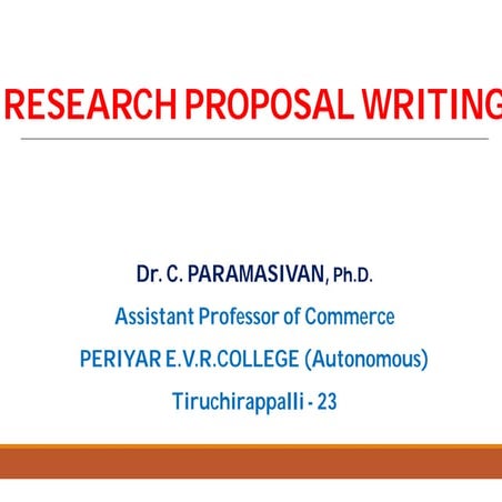 Research proposal writing | PDF
