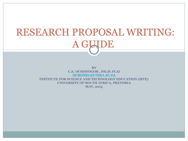Research proposal presentation | PPTX