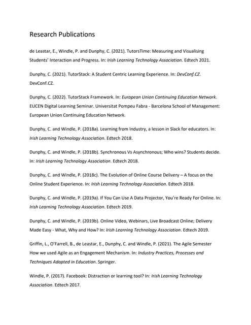 Peter Windle presentations