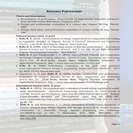Research publications segun bello | DOCX
