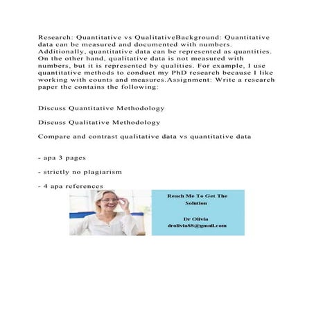 Research Quantitative vs QualitativeBackground Quantitative data c.docx