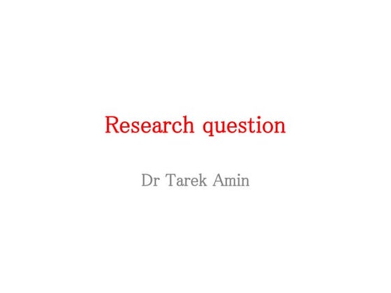 Research question presentation | PPT
