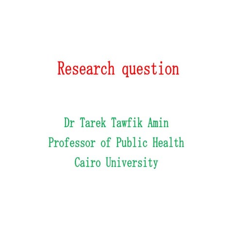 Research question | PPTX