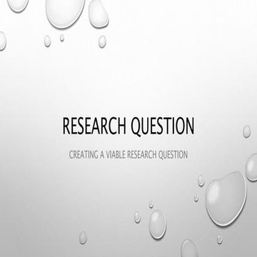 Research Question | PPT