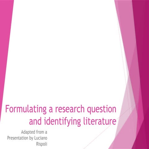 Research Question Development PowerPoint Presentation | PPTX