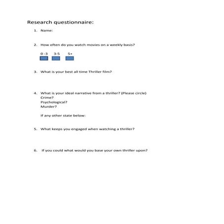 Research questionnaire | DOCX