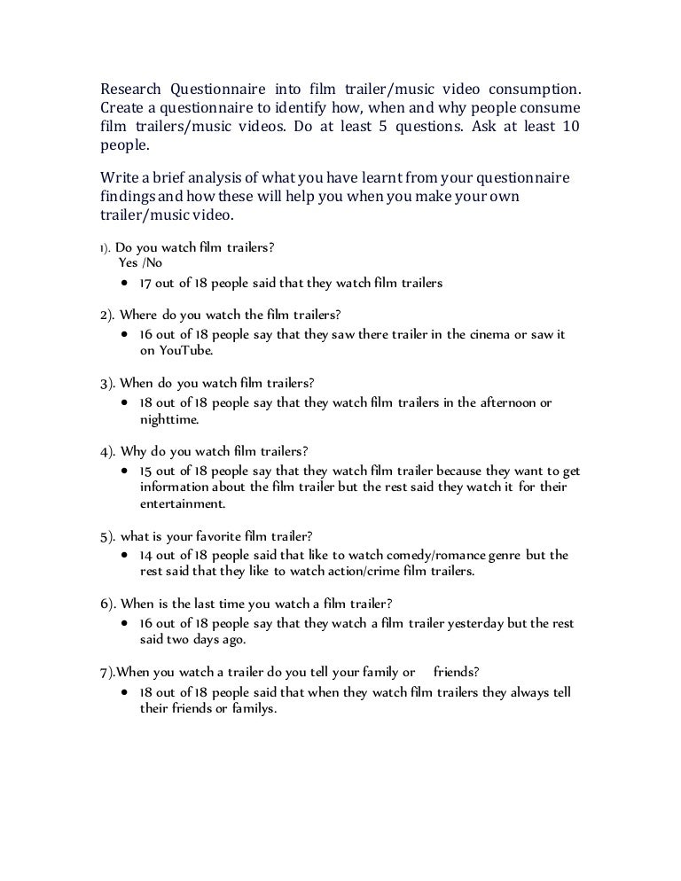 Research questionnaire (W.A)