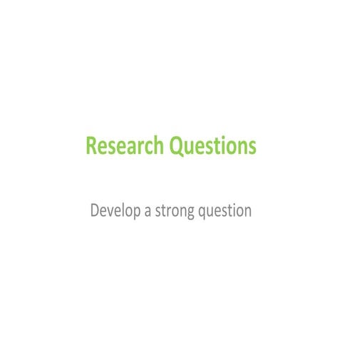 Research questions | PPT