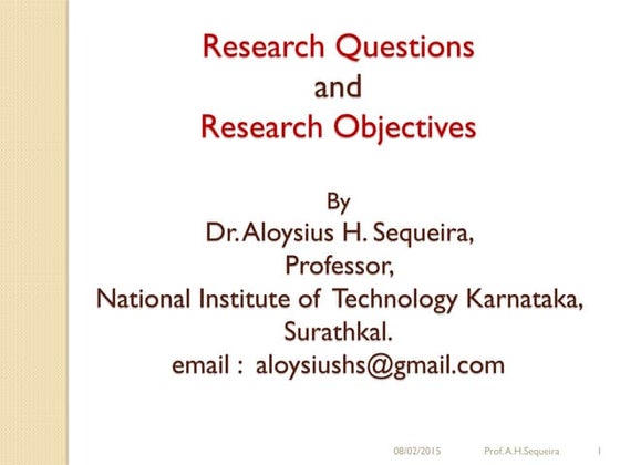 Research question presentation | PPTX | Education