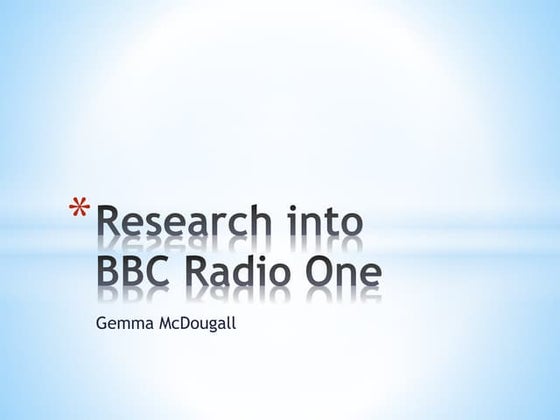 Research into radio tv channel | PPT
