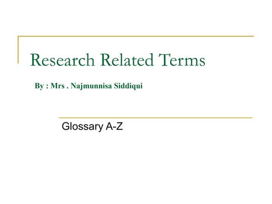 BASIC RESEARCH TERMINOLOGIES | PPTX