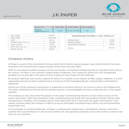 Research Report JK Paper | PDF