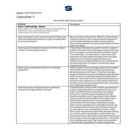 Research self assessment