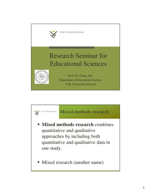 Mixed Methods Research Designs | PPTX