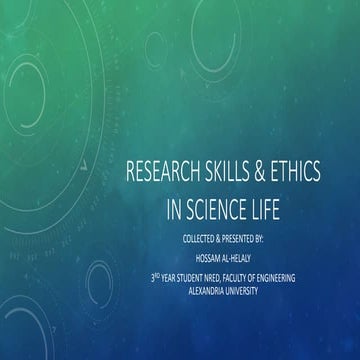 Research skills & ethics in science life | PPTX