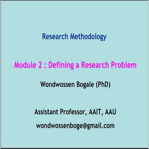 Research Solving Problem by Wondwossen Bogale(PhD) | PPT