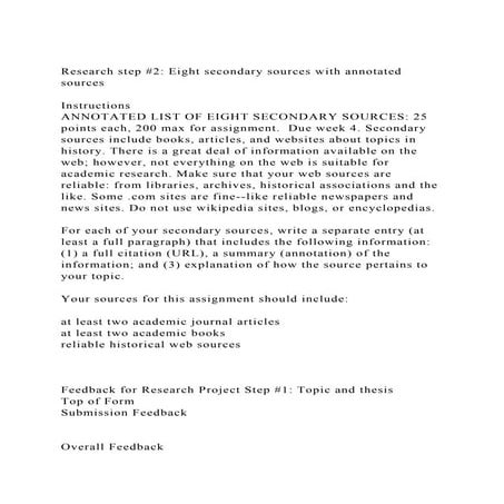Research step #2 Eight secondary sources with annotated sources.docx