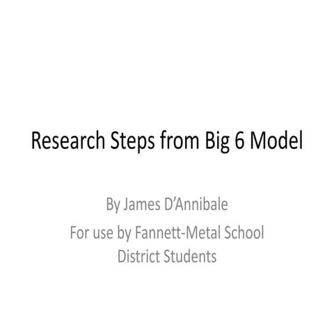 Fannett-Metal Research steps from big 6 model | PPTX