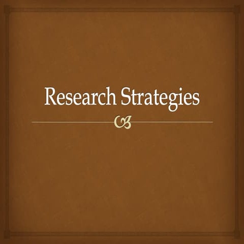 Research strategies | PPT