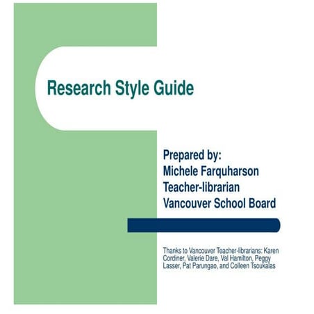 Research Style Guide | PDF | Style & Fashion
