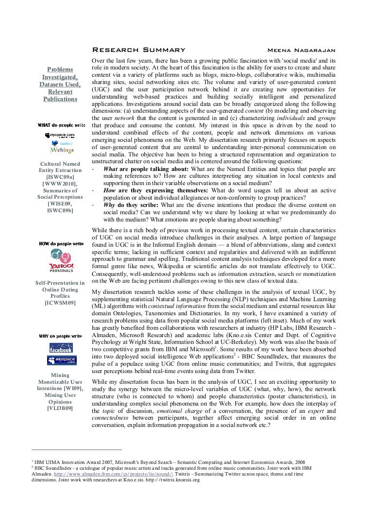 Summary of my Doctoral Research, Interests