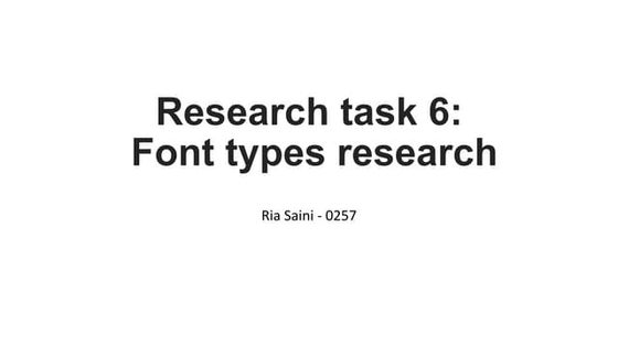 Font types research | PPT