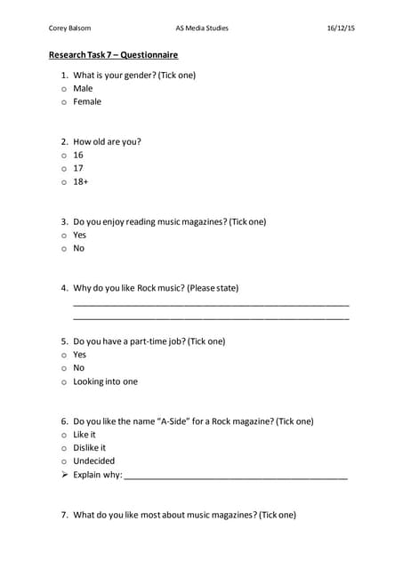 Blank questionnaire. | PDF