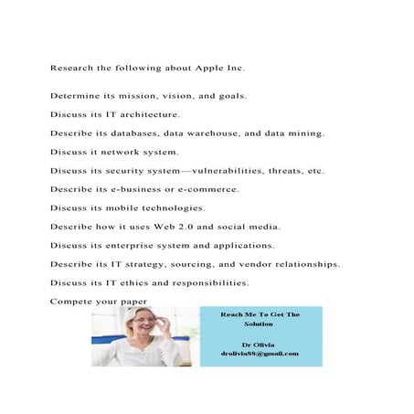 Research the following about Apple Inc.Determine its missi.docx