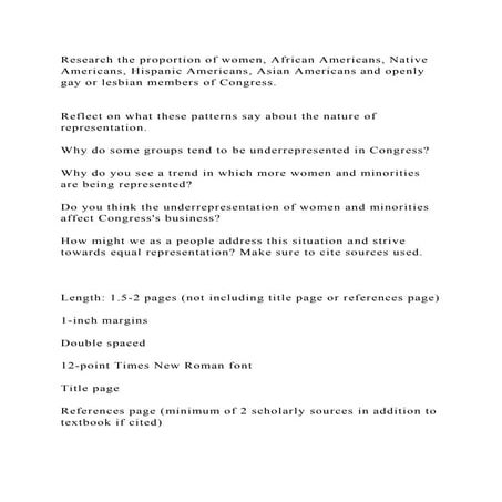 Research the proportion of women, African Americans, Native American ...