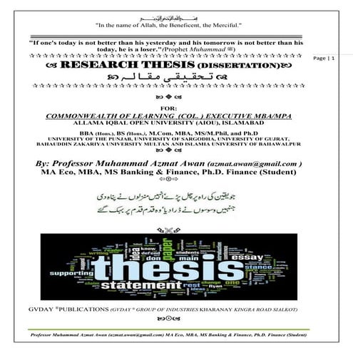 Research Thesis Format | PDF
