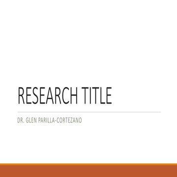 Writing A Research Title | PPTX