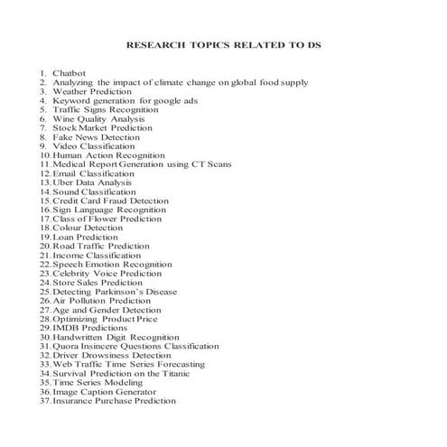 Research topics | DOCX