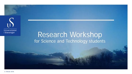 Writing & publishing research workshop | PPT